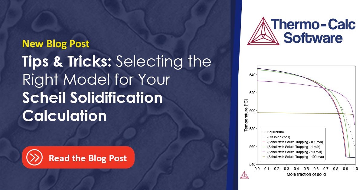 Selecting Scheil Solidification Calculation - Thermo-Calc Software