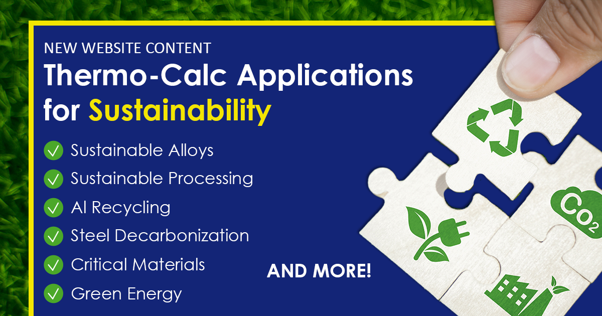 Applications for a Sustainable World - Thermo-Calc Software