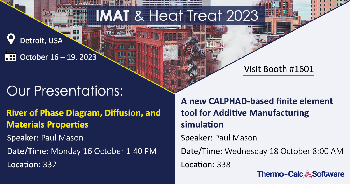 Heat Treat 2025, ICRS-12 2025 & IMAT - Thermo-Calc Software